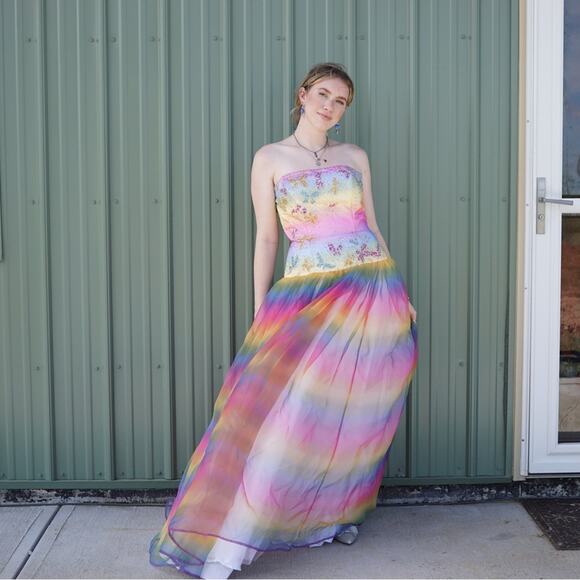 Precious Formals | Dresses | Vintage 9s Precious Formals Rainbow Tulle ...